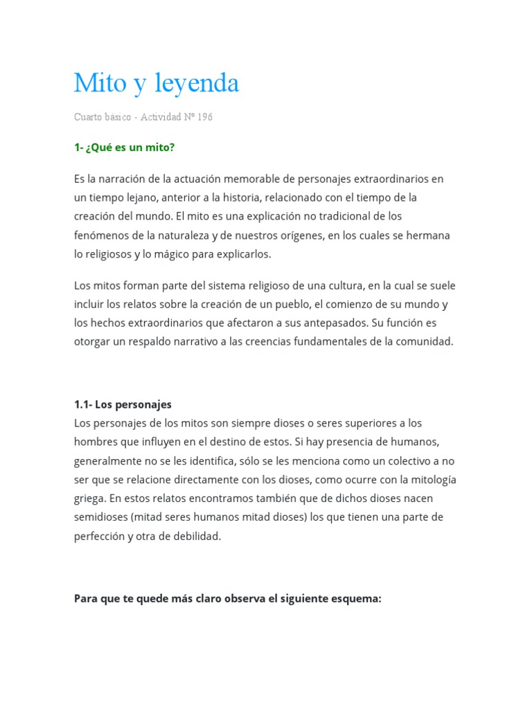 Mito y Leyenda | PDF | Mitología | Leyendas
