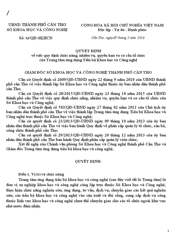 QĐ 132 - UBND Chuc Năng Nhiem Vu - TTUD | PDF