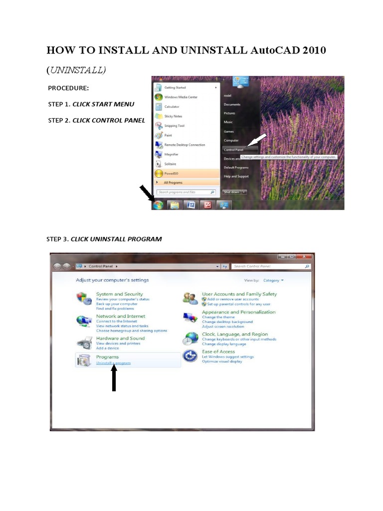 How To Install and Uninstall Autocad 2010 | PDF | Computers ...