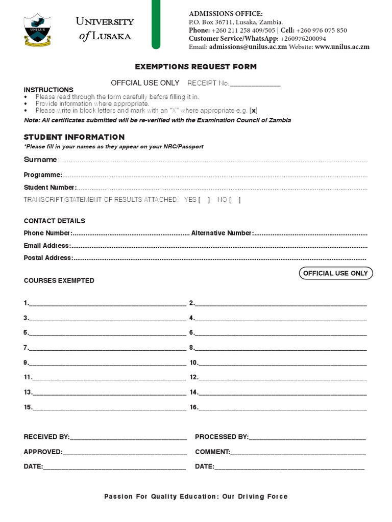 2023 Exemptions Form | PDF