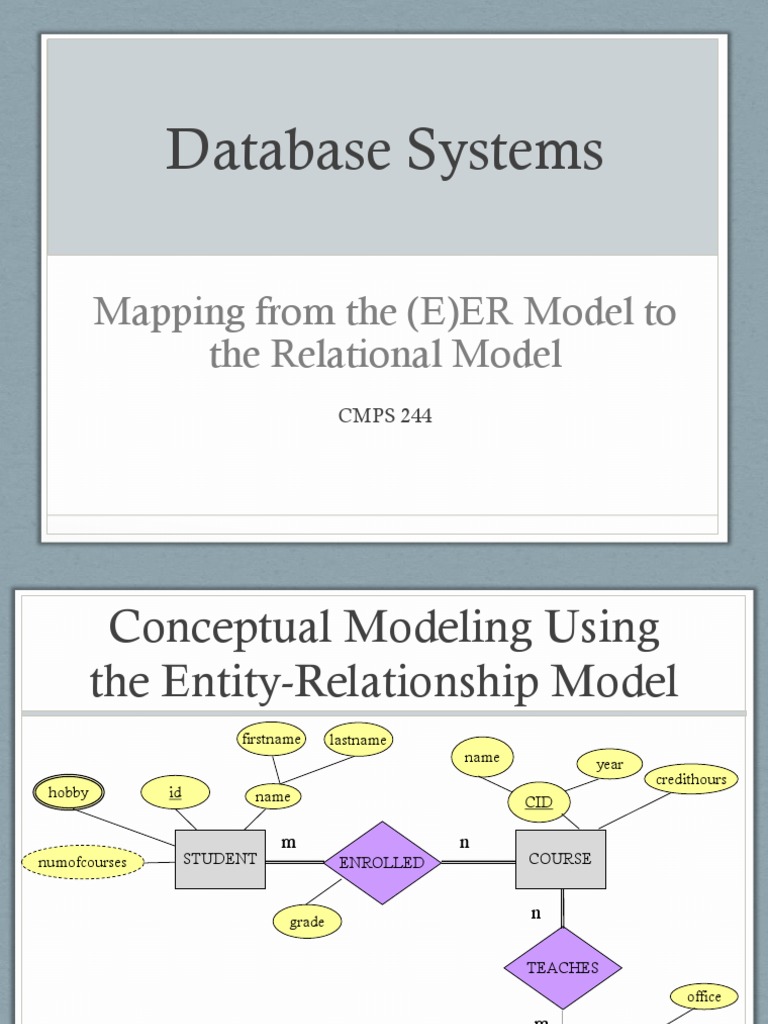 Lecture4 Mapping E Er To Relational Pdf Relational Database