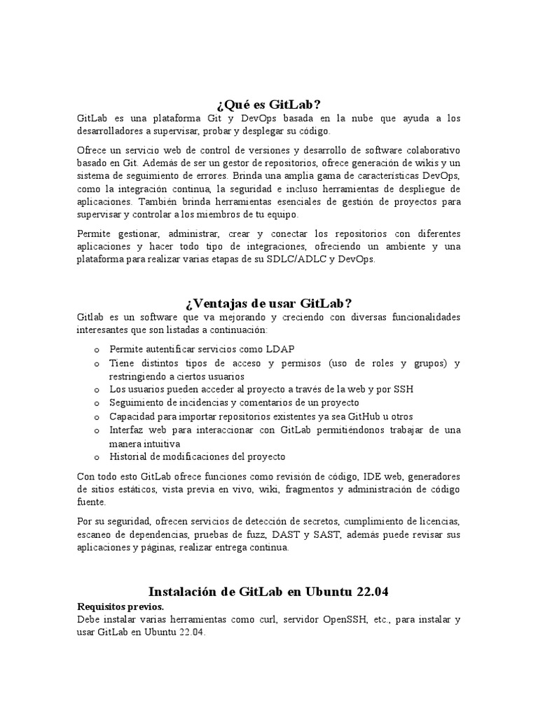 Qué Es GitLab | PDF | Wiki | Tecnologías de la información