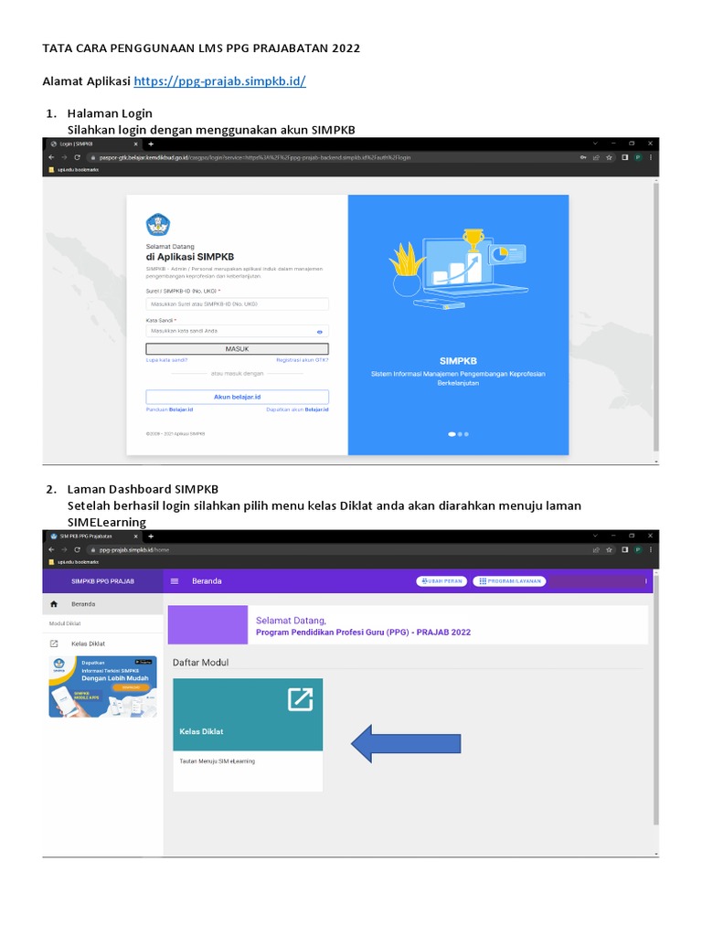 TATA CARA MENUJU LMS PPG PRAJABATAN 2022 - Ver 1 | PDF