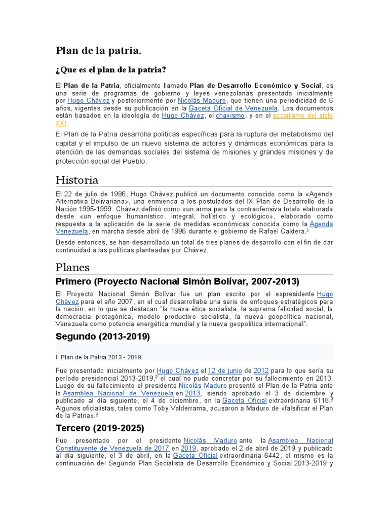 Plan de La Patria3 | PDF | Venezuela | Turismo