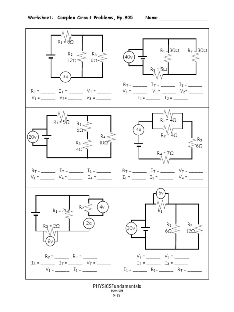 Complex Circuits Worksheet | PDF