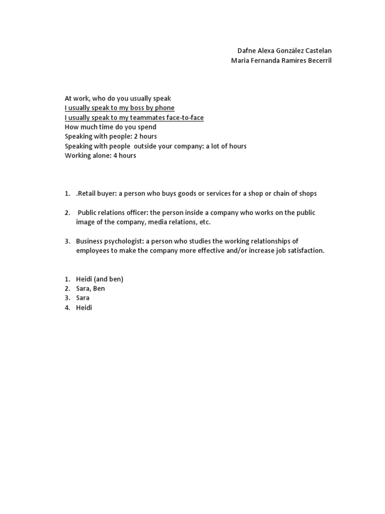 Unit 2 Contacts | PDF