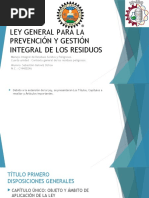 Resumen LEY GENERAL PARA LA PREVENCIÓN Y GESTIÓN INTEGRAL DE LOS ...
