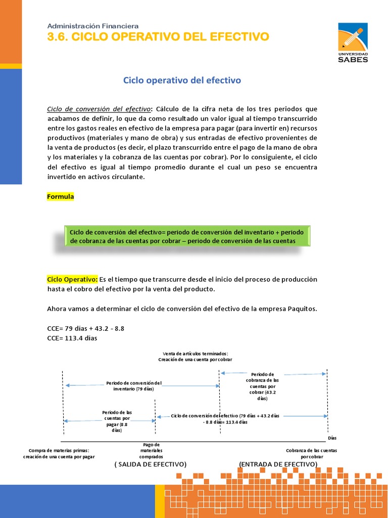 Ciclo Operativo del Efectivo: Análisis y Cálculo | PDF | Inventario ...