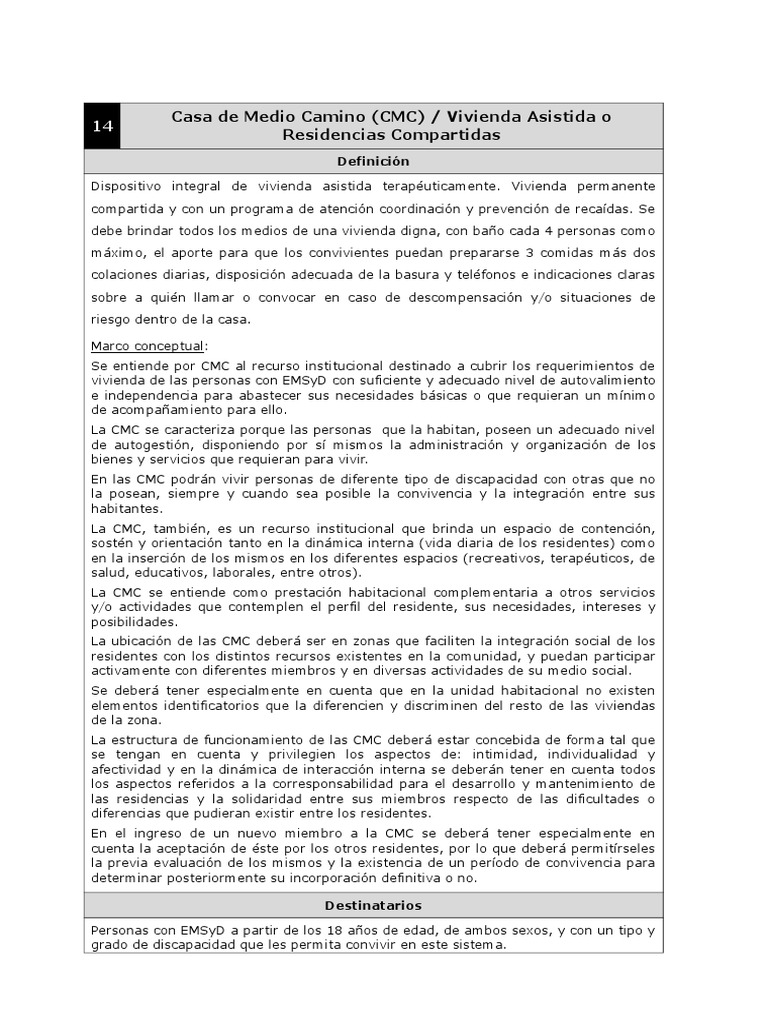 14 Casas de Medio Camino CMC Vivienda Asistida o Residencia Compartida ...