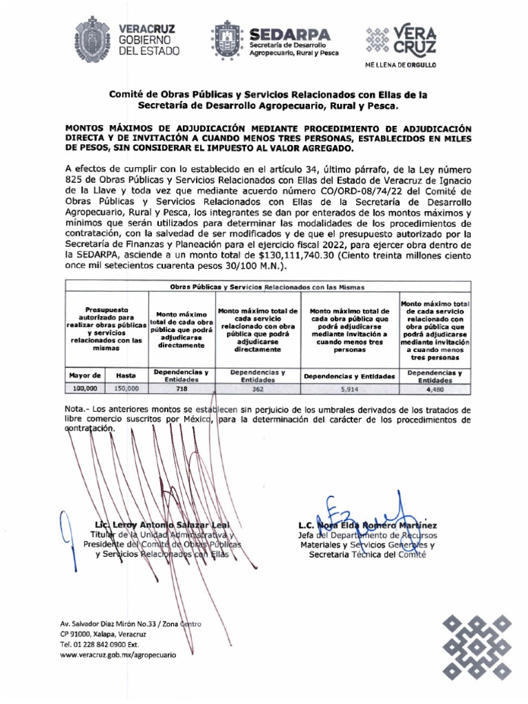 Montos Máximos de Adjudicación | PDF