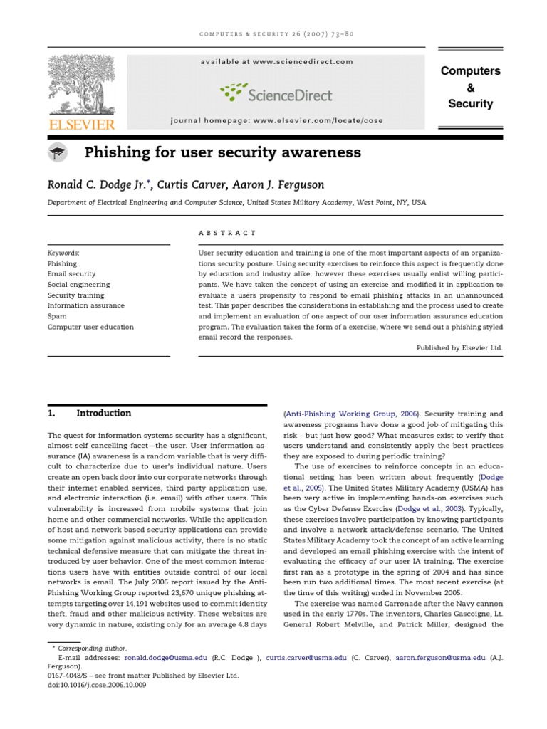 Phishing For User Security Awareness | PDF | World Wide Web | Internet ...