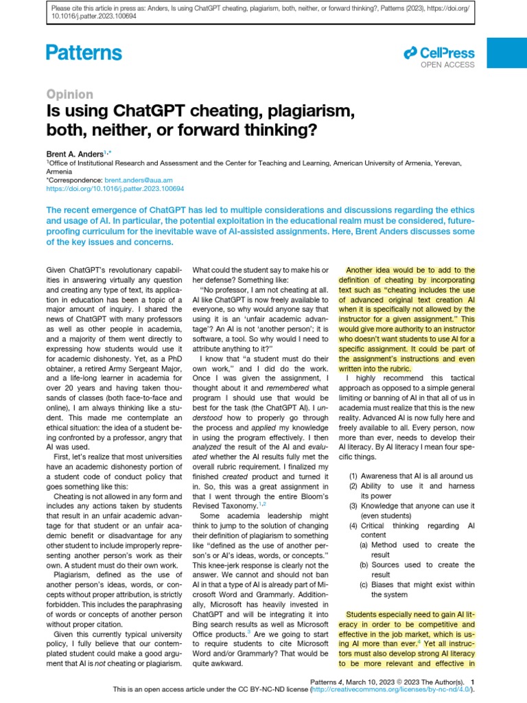 ChatGPT: Cheating or Innovation? | PDF | Artificial Intelligence ...