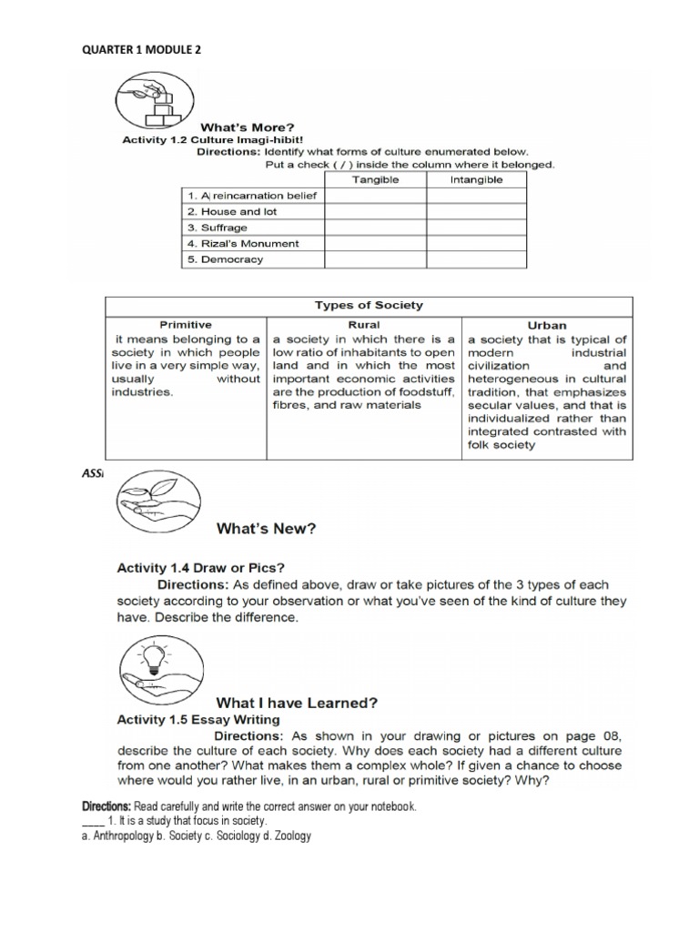 Activities in Ucsp Quarter 1 Module 2 5 | PDF | Homo | Deviance (Sociology)