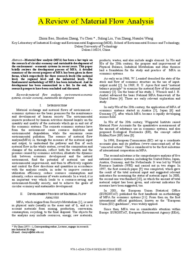 A Review of Material Flow Analysis | PDF | Life Cycle Assessment ...