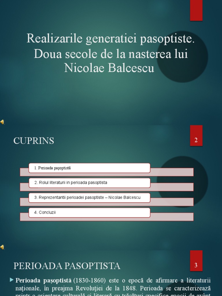 Proiect Perioada Pasoptista-1 | PDF