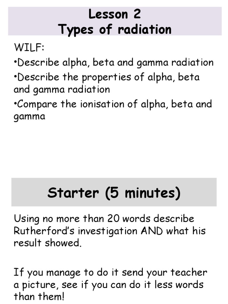 .Lesson 2 - Alpha Beta and Gamma | PDF | Atoms | Atomic Nucleus