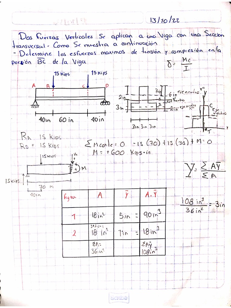 Actividad 10. - Ejercicios de Esfuerzo Cortante | PDF