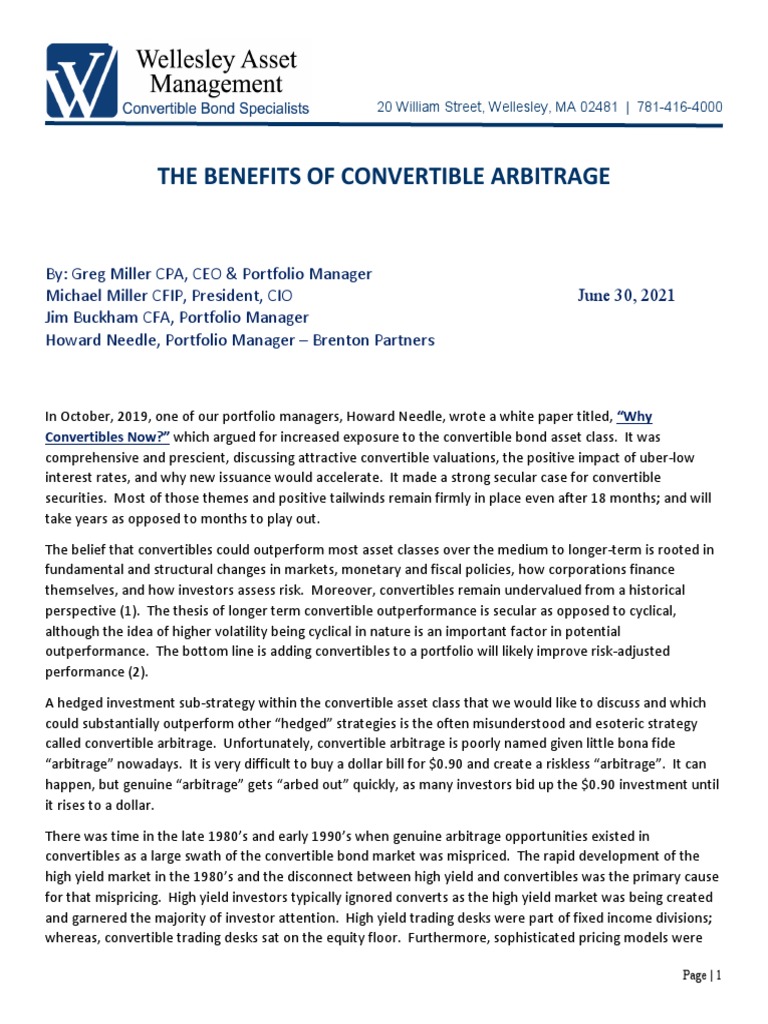 The Benefits of Convertible Arbitrage | PDF | Option (Finance) | Arbitrage