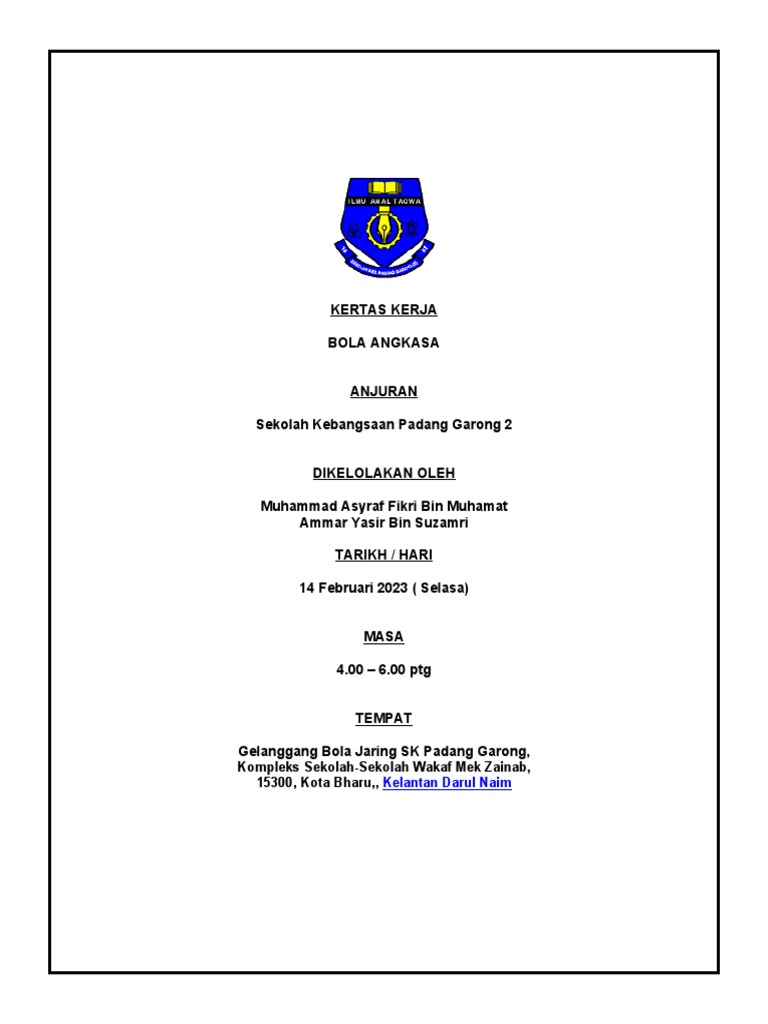 Templat Kertas Kerja PJMS3092 | PDF | Karier & Perkembangan