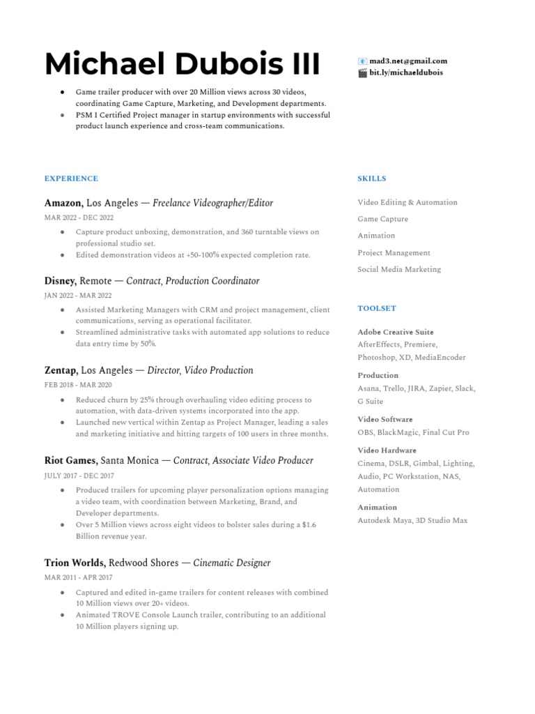 Michael Dubois Resume 2023 | PDF | Computing | Software