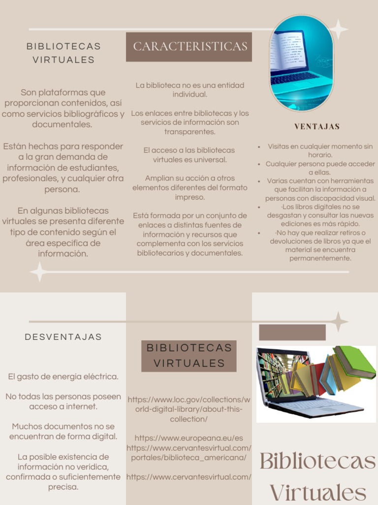 Triptico Bibliotecas Virtuales | PDF | Bibliotecas | Libreria digital