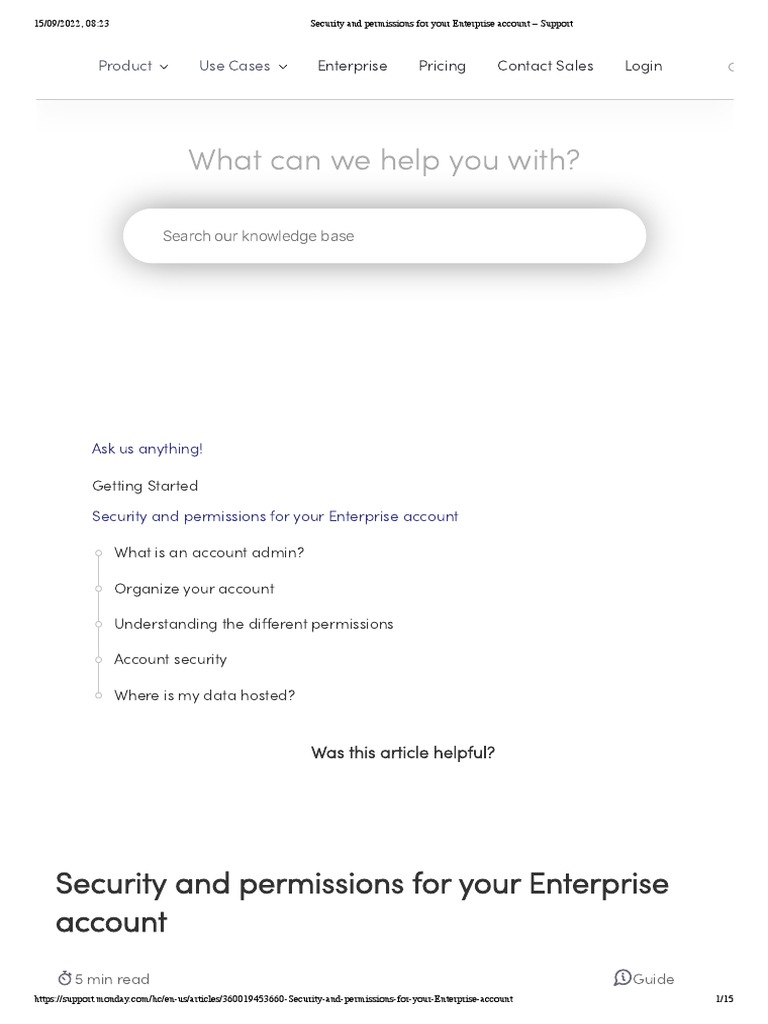 Security and Permissions For Your Enterprise Account - Support | PDF | Http Cookie | Authentication