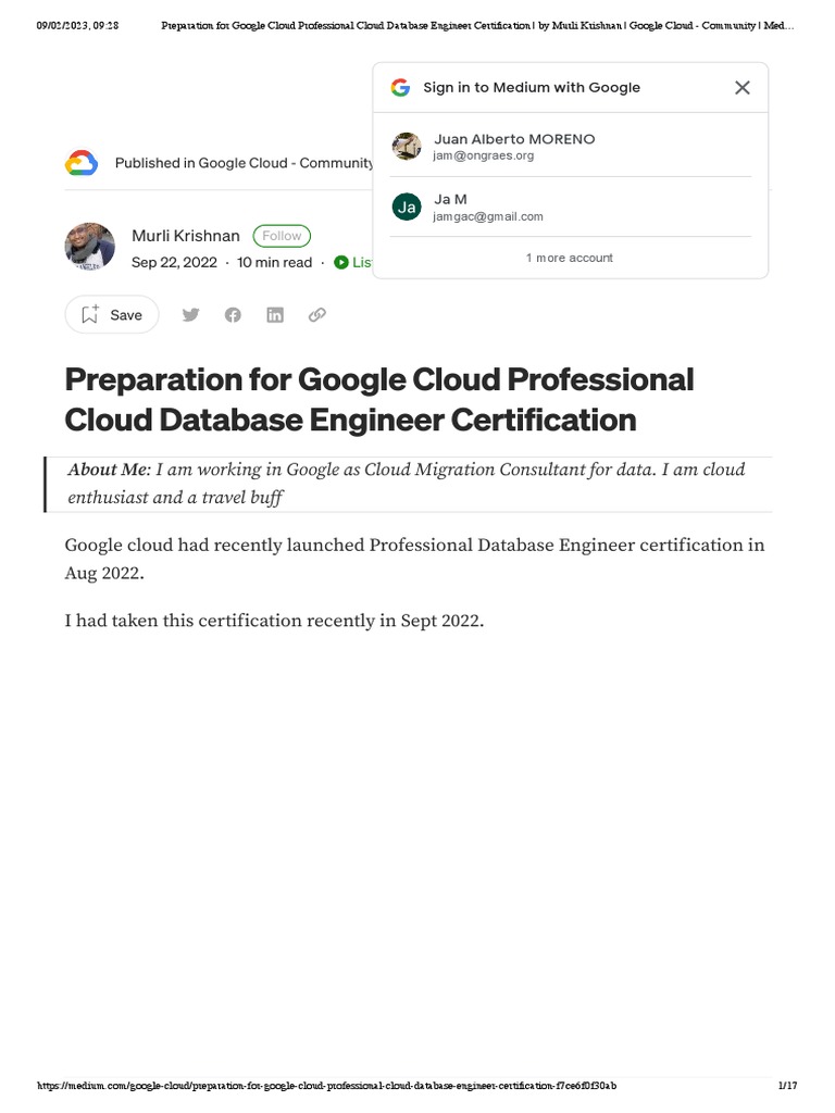 Preparation For Google Cloud Professional Cloud Database Engineer ...