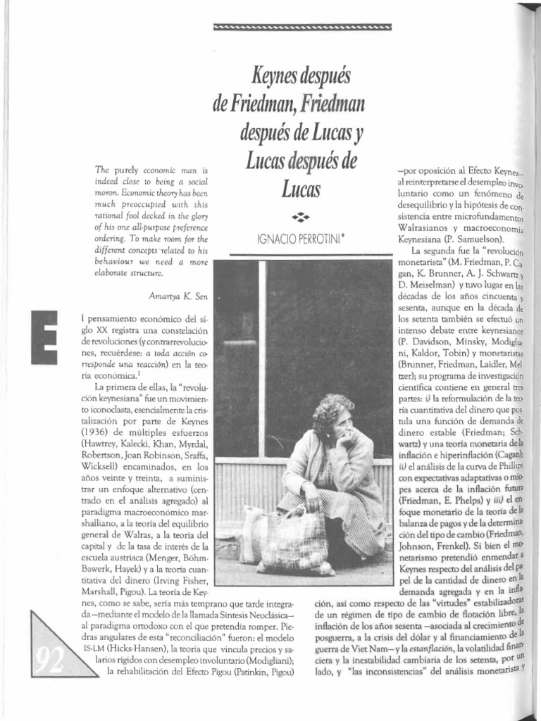 Keynes Después de Friedman, Friedman Después de Lucas y Lucas Después ...