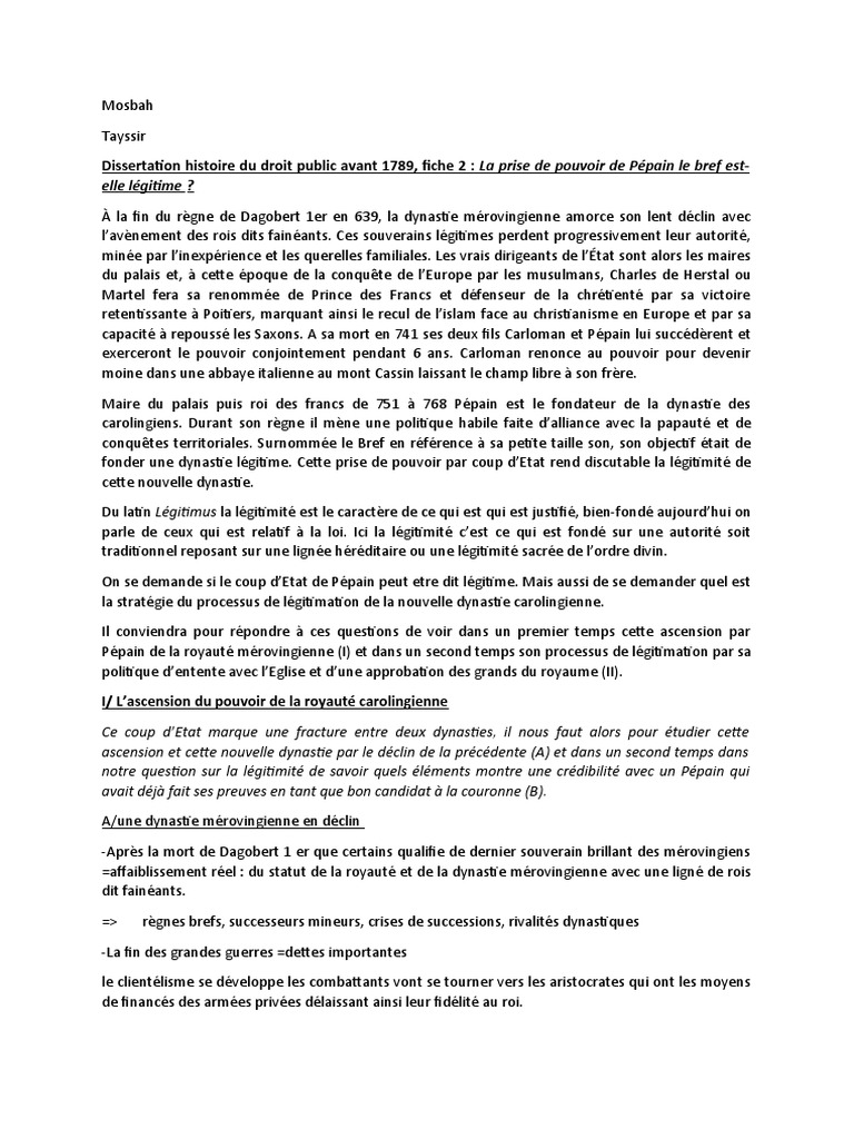 Dissertation Histoire | PDF | Sacre | Pape