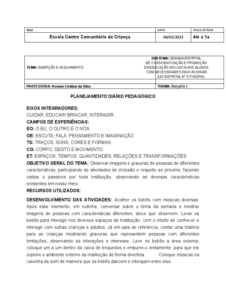 Plano de Aula 06.03 | PDF | Pedagogia | Imagem Plano de Aula 06.03 | PDF | Pedagogia | Imagem