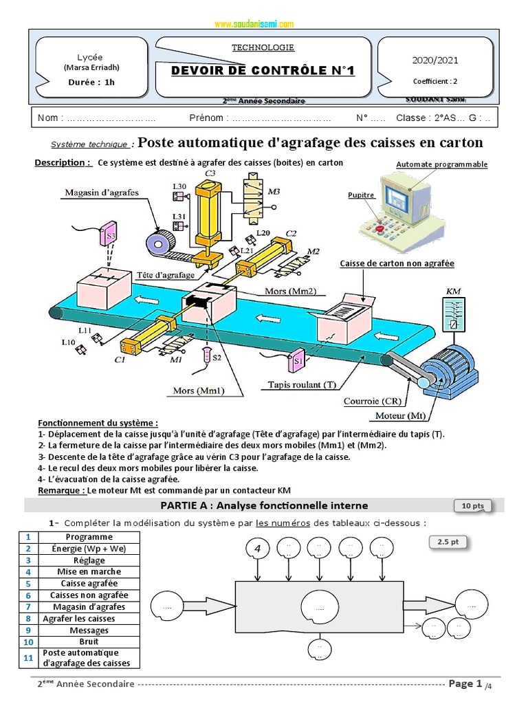 2-Devoir de Controle N1-2AS-2021.31 | PDF | Technologie et ingénierie