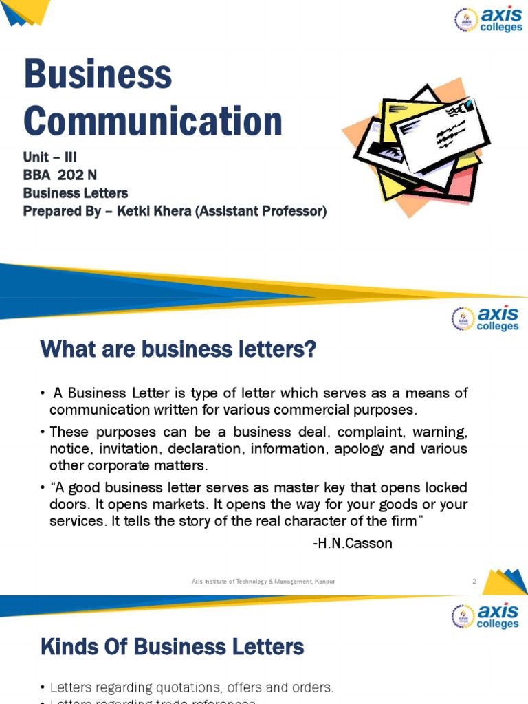 Business Communication: An Overview of Business Letters | PDF ...