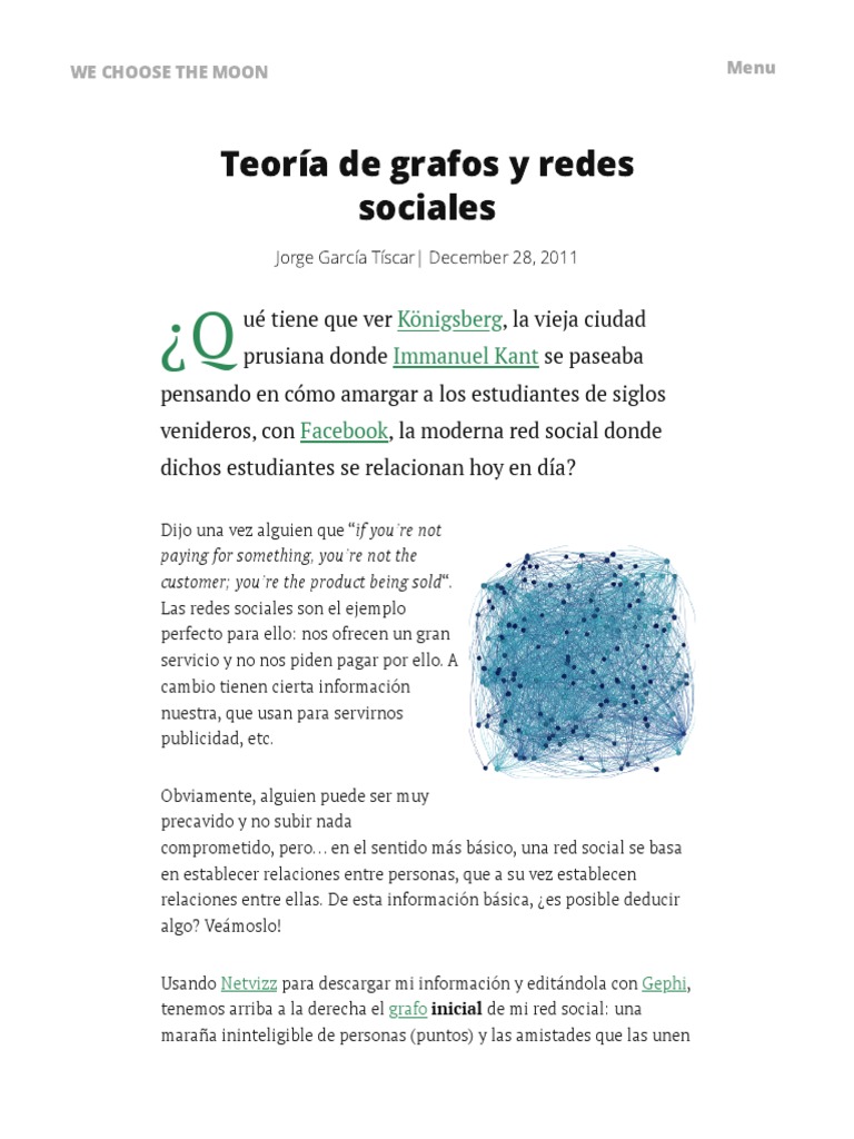 Teoría de Grafos y Redes Sociales | PDF | Teoría de grafos | Facebook