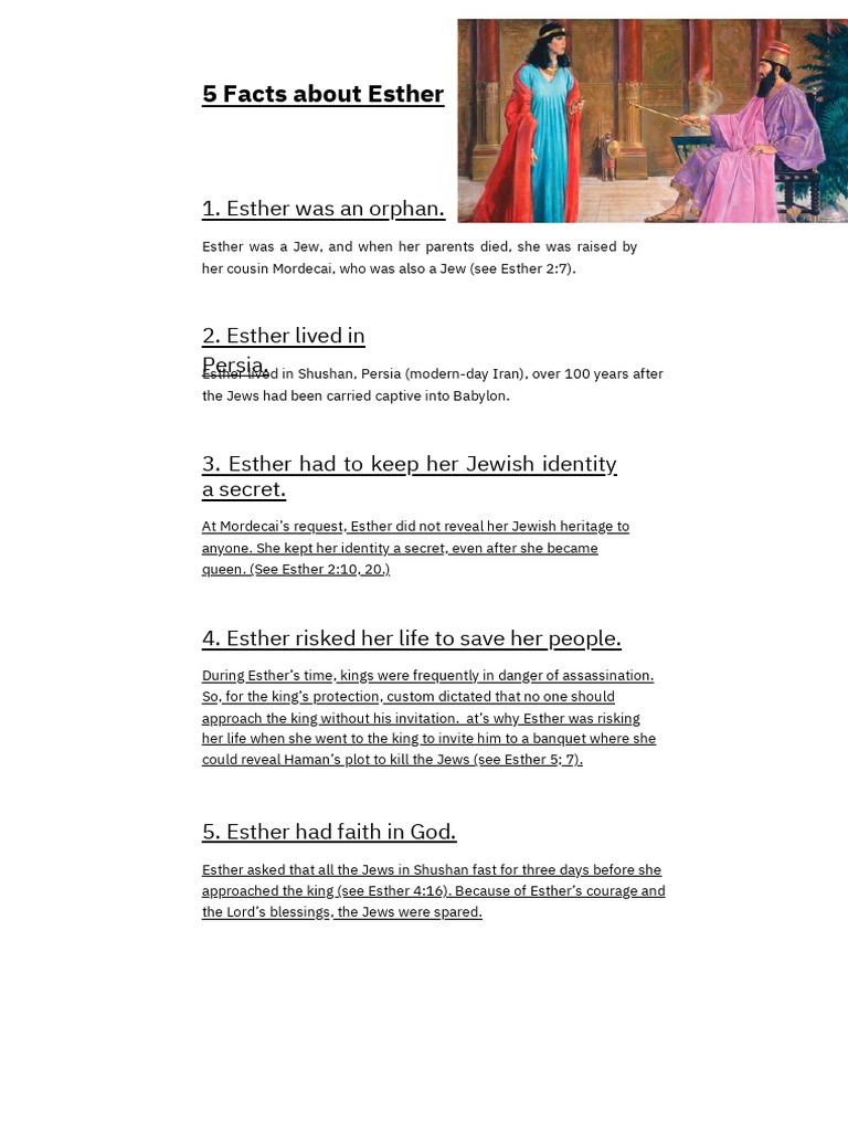 Key Facts About Queen Esther | PDF | History | Religion & Spirituality