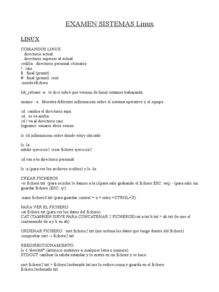 Comandos y Conceptos Básicos de Linux | PDF | Archivo de computadora | Informática
