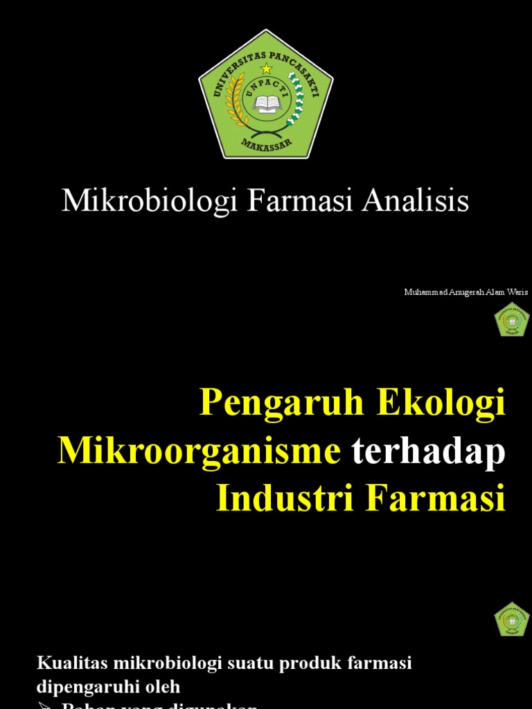 Pengaruh Ekologi Mikroorganisme Terhadap Industri Farmasi (2020) | PDF | Sains & Matematika