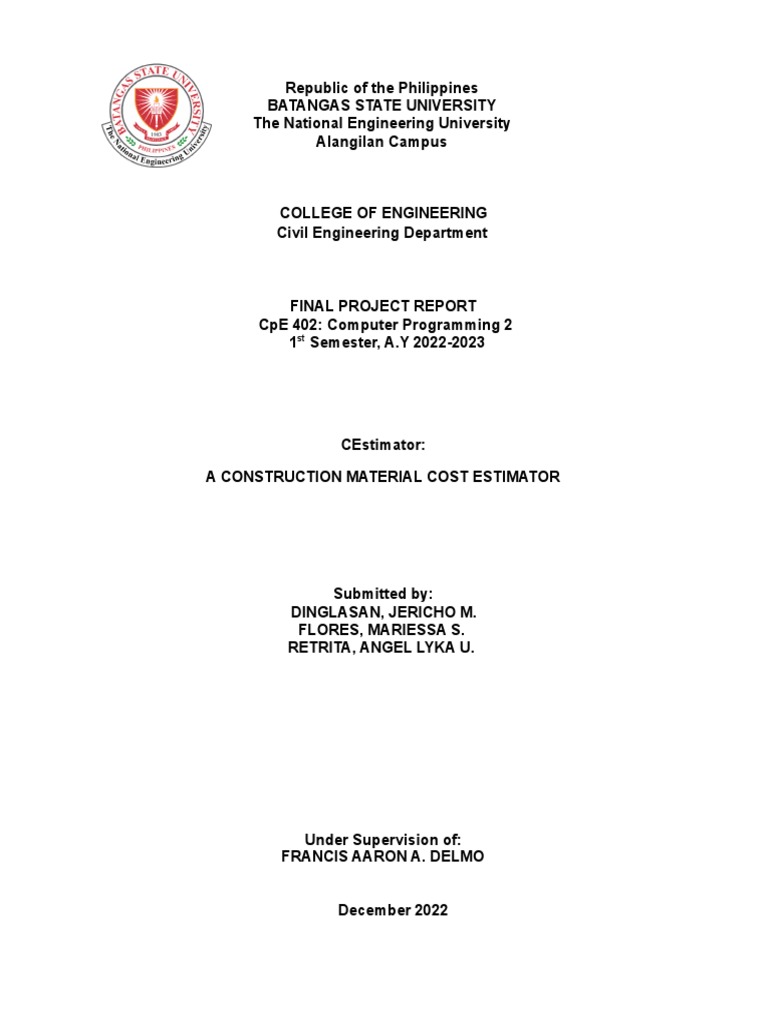 Project Documentation Template | PDF | Parameter (Computer Programming) | Estimator