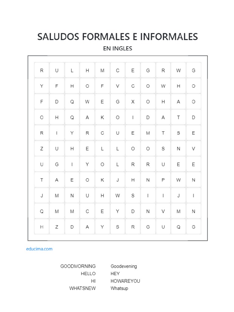Saludos Formales e Informales en Inglés | PDF