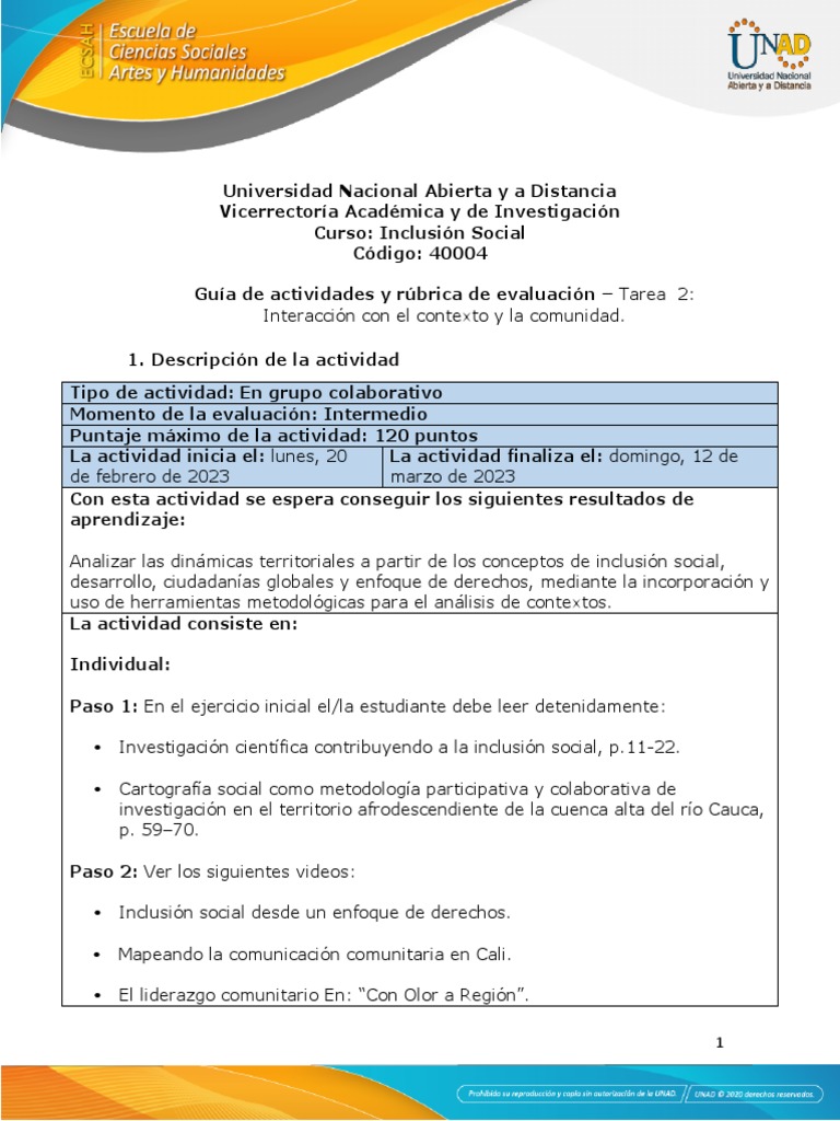 Guía de Actividades y Rúbrica de Evaluación - Unidad 2 - Tarea 2 ...
