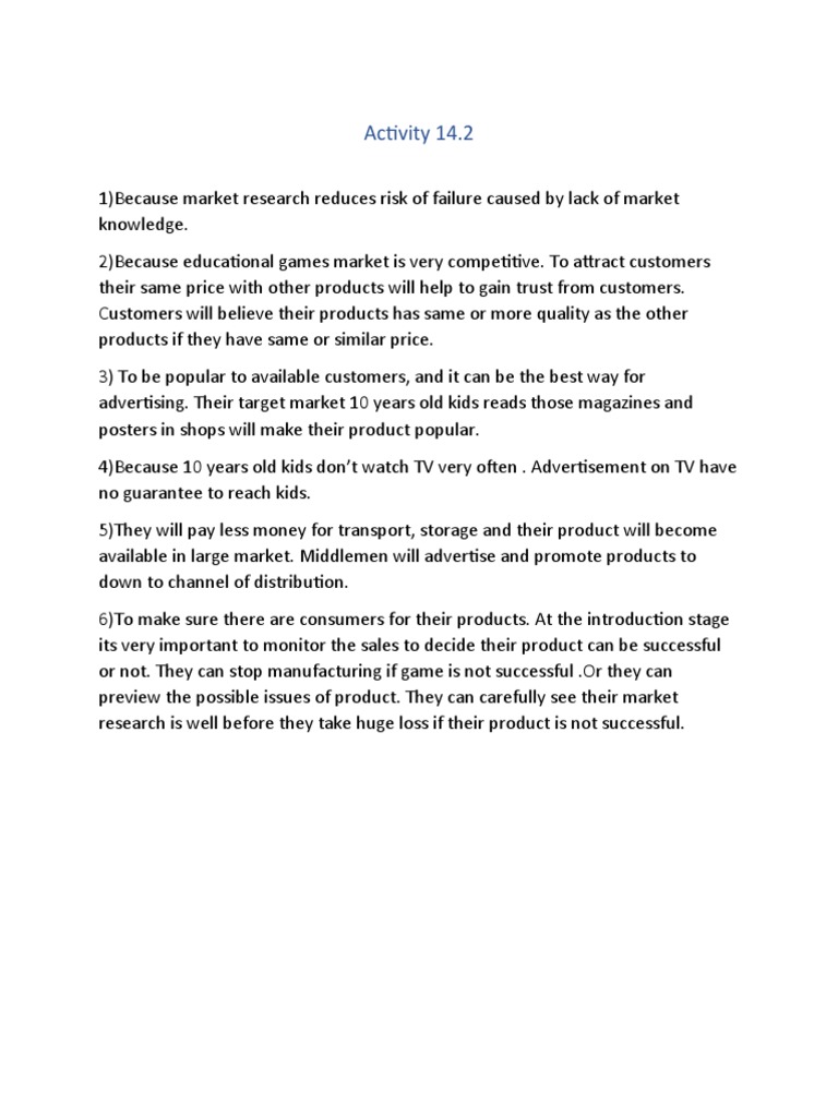 Business Activity 14.2 Apr-19 | PDF