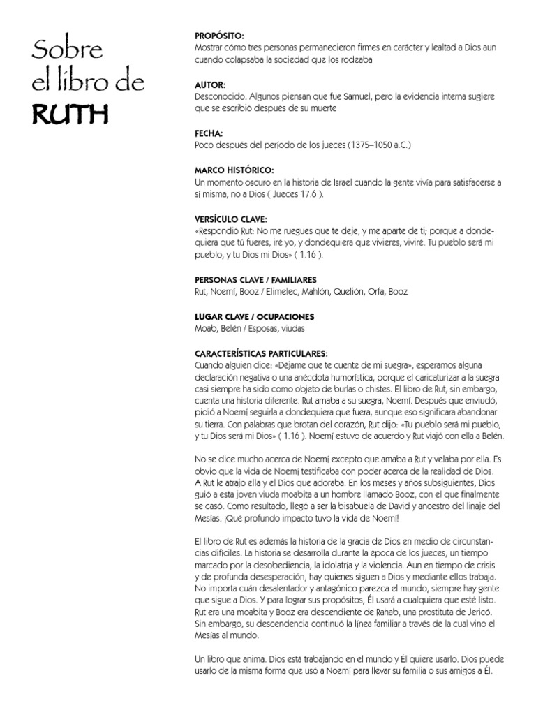 Ruth | PDF | Libro de rut | Noemí (figura bíblica)