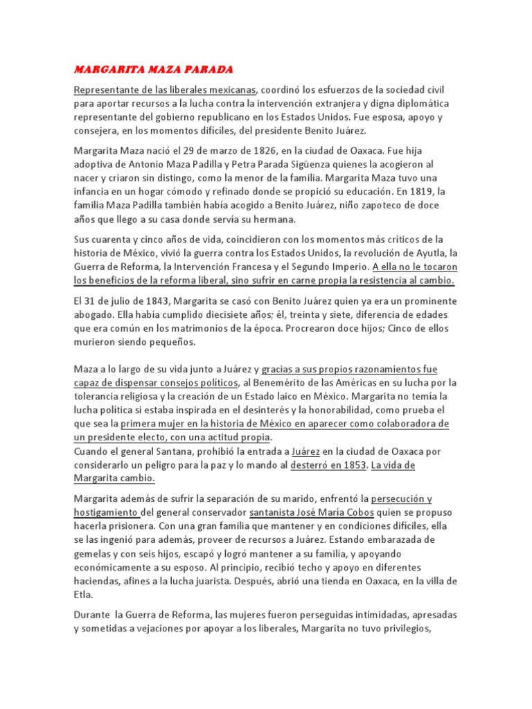 Margarita Maza | PDF | México