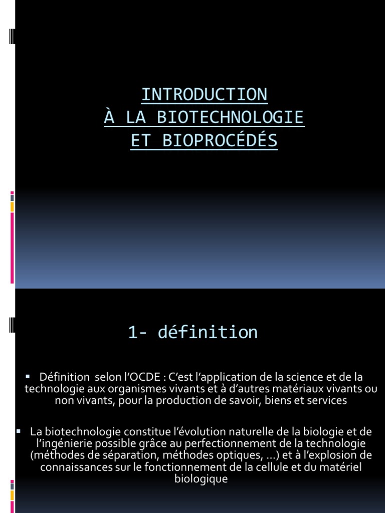 Introduction à la Biotechnologie | PDF | Biotechnologie | Enzyme