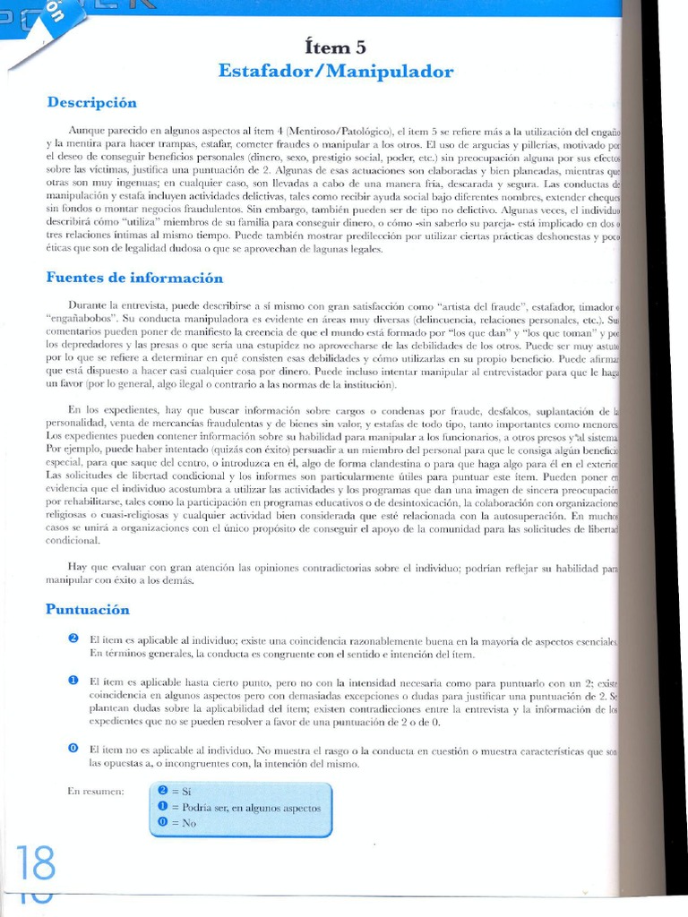 Guía de Evaluación PCL-R | PDF