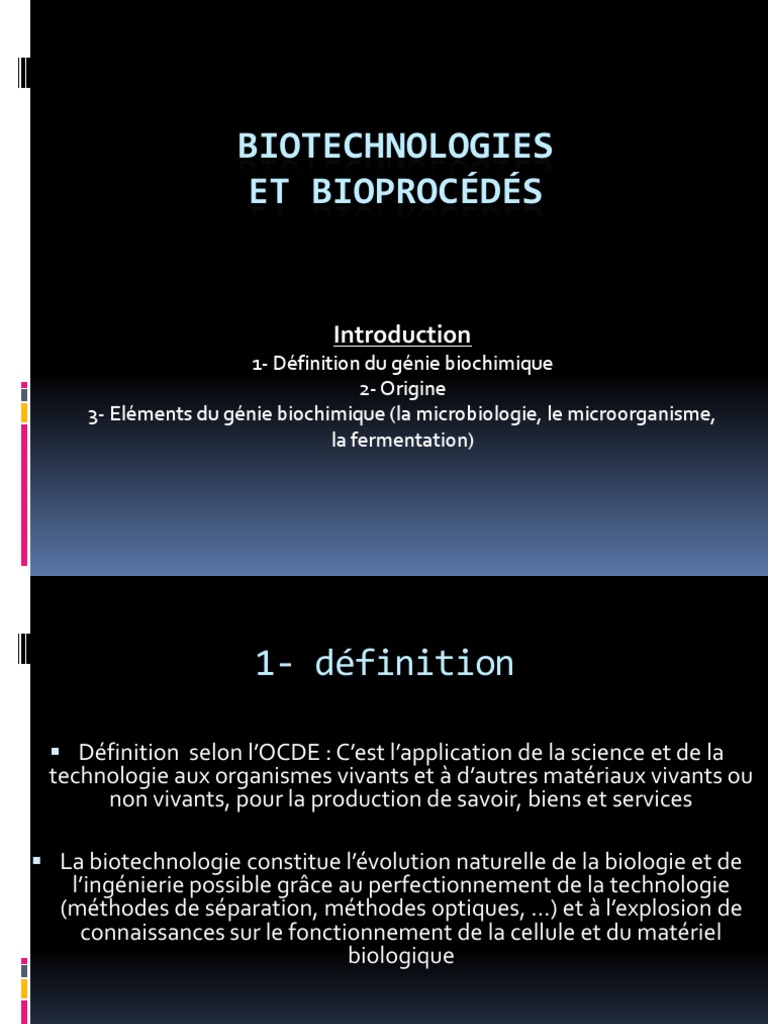 Introduction à la biotechnologie | PDF | Biotechnologie | Enzyme