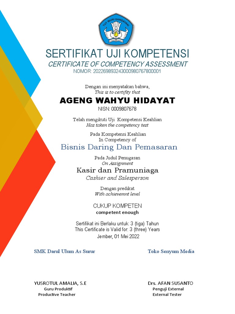 Sertifikat Kompetensi Bisnis Daring | PDF | Karier & Perkembangan | Bisnis