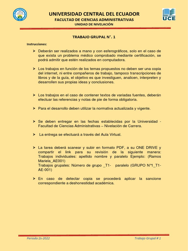 TRABAJO GRUPAL N°. 1 PERIODO 2S-2022 | PDF | Informática