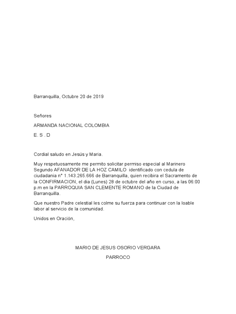 Carta de Permiso | PDF