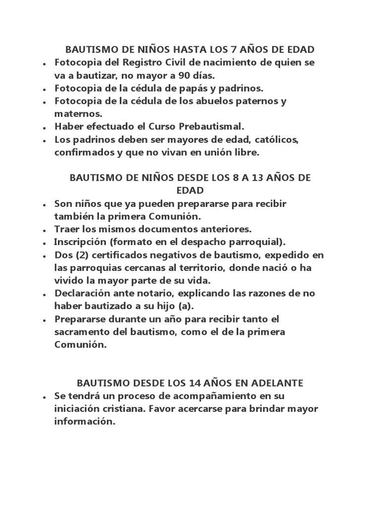 Informacion de Bautizos Generla | PDF | Derecho