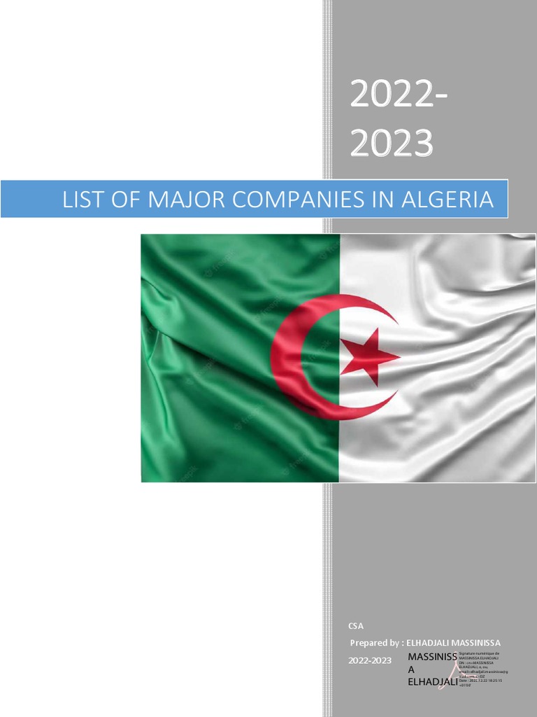 Major Companies in Algeria 2022-2023 | PDF | Resource Extraction ...